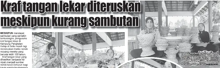 Kraf tangan lekar diteruskan meskipun kurang sambutan - PressReader