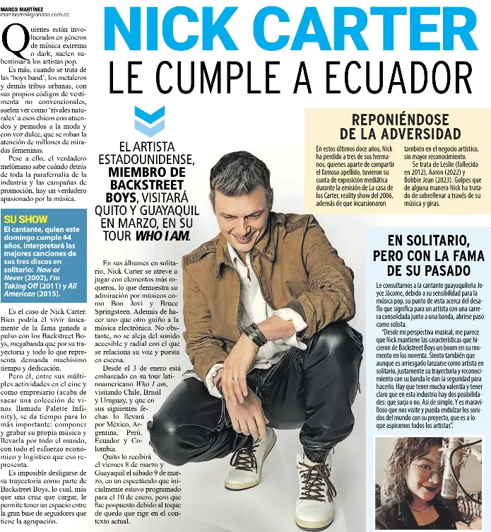 NICK CARTER LE CUMPLE A ECUADOR - PressReader