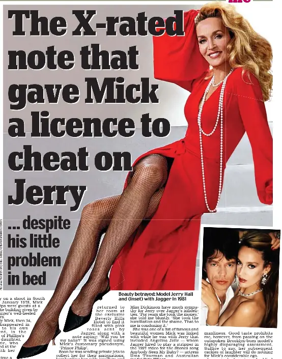 The X-rated note that gave Mick a licence to cheat on Jerry - PressReader
