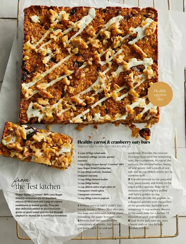 Healthy carrot & cranberry oaty bars - PressReader