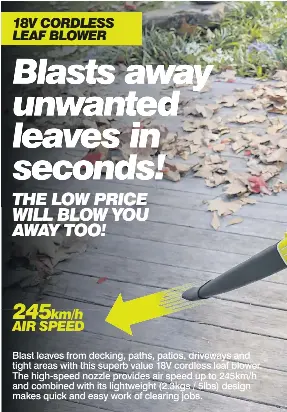 Blasts away unwanted leaves in seconds! - PressReader
