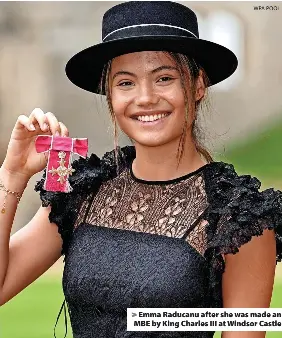 Raducanu ‘extremely grateful’ for MBE award - PressReader