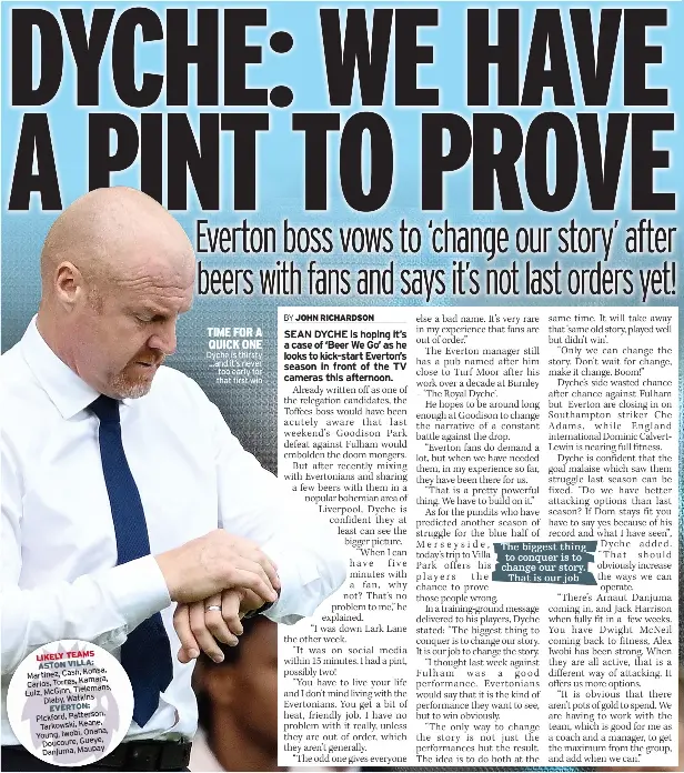 DYCHE: WE HAVE A PINT TO PROVE - PressReader