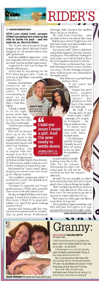 RIDER’S EX READY TO TACKLE VILLA Will rugby ace have another try with Gemma? - PressReader