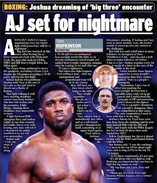 AJ set for nightmare - PressReader