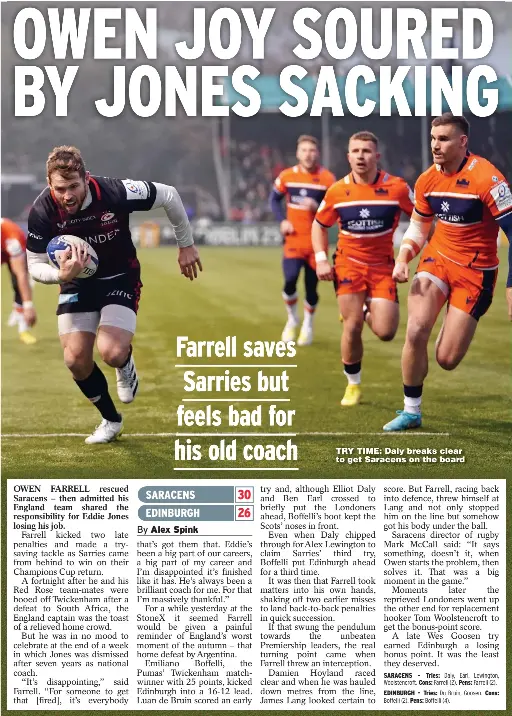 OWEN JOY SOURED BY JONES SACKING - PressReader
