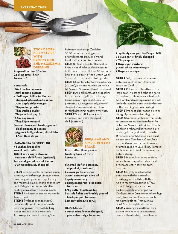 STICKY PORK BELLY STRIPS WITH BROCCOLINI AND MACADAMIA DRESSING - PressReader