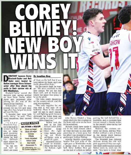 COREY BLIMEY! NEW BOY WINS IT - PressReader