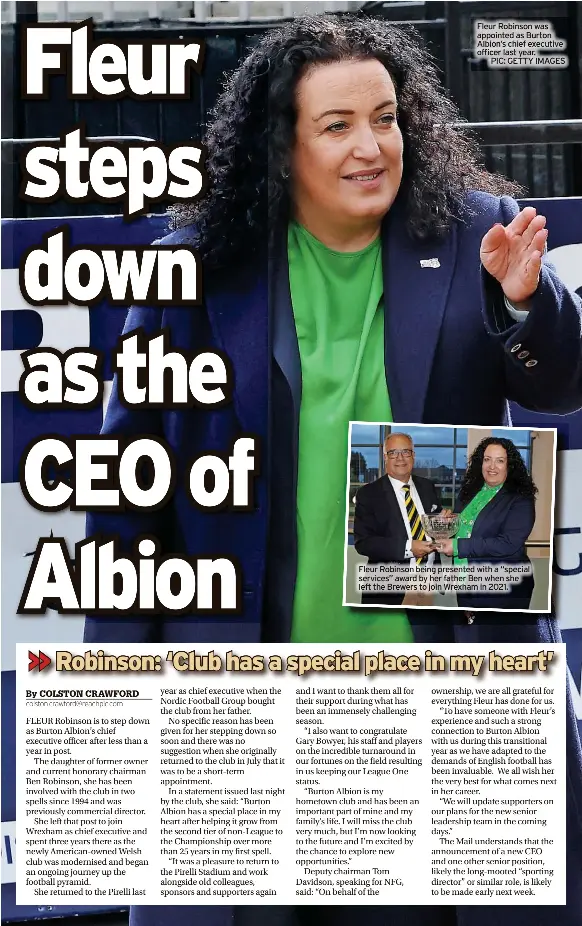 Fleur steps down as the CEO of Albion - PressReader