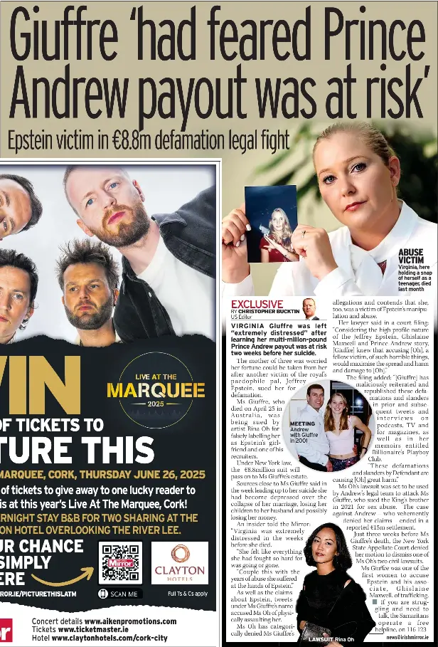 Giuffre ‘had feared Prince Andrew payout was at risk’ - PressReader