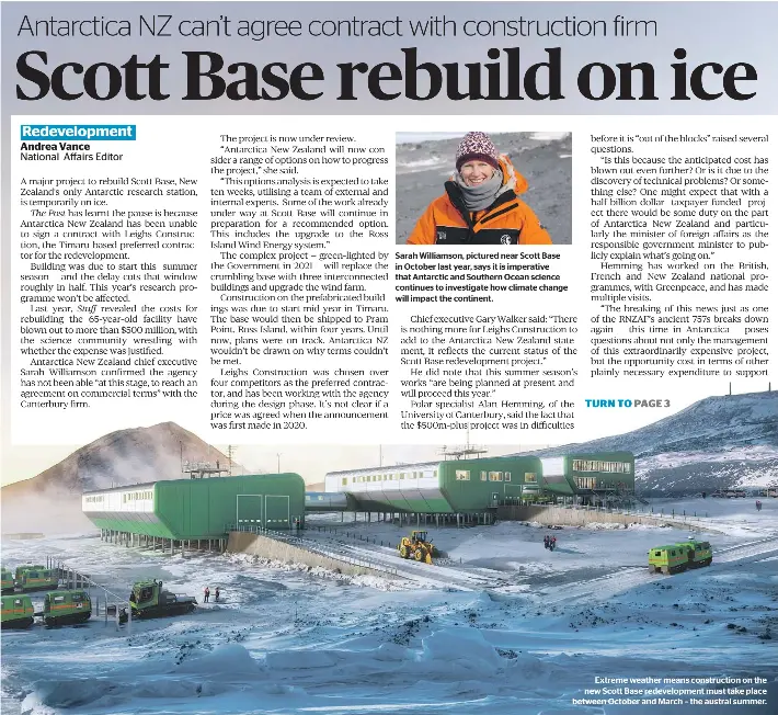 Scott Base rebuild on ice - PressReader