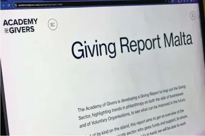 Academy of Givers launches first-of-its-kind Giving Report in Malta - PressReader