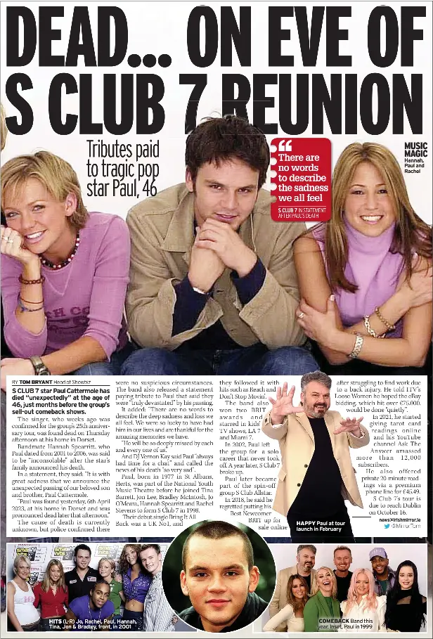 DEAD... ON EVE OF S CLUB 7 REUNION - PressReader