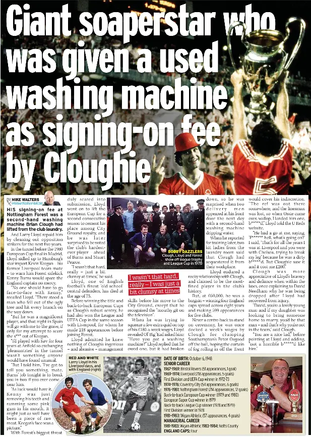 Giant soaperstar who was given a used washing machine as signing-on fee by Cloughie - PressReader