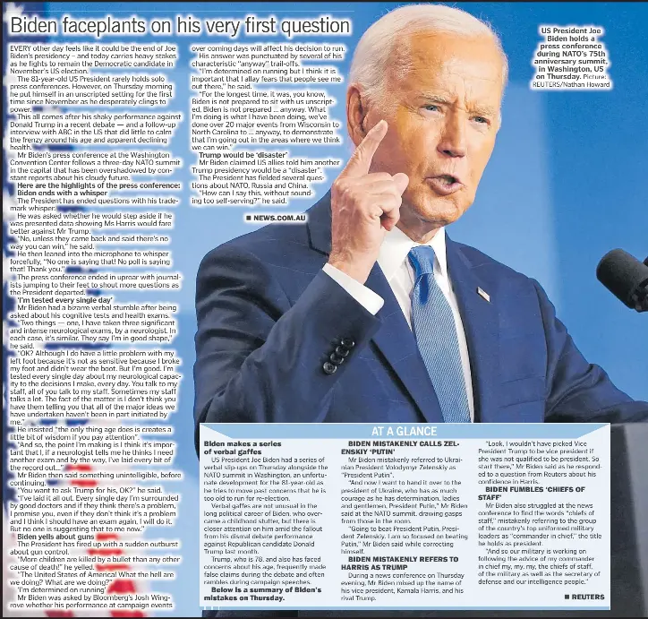 Biden faceplants on his very first question - PressReader