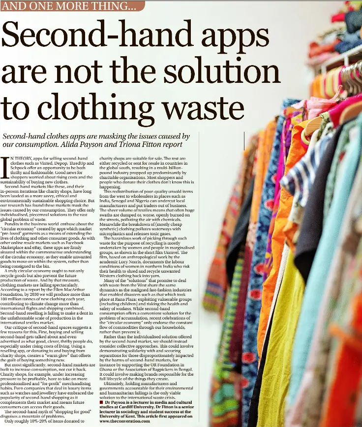 Second-hand apps are not the solution to clothing waste - PressReader