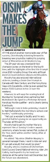 OISIN MAKES THE JUMP MIRROR REPORTER - PressReader