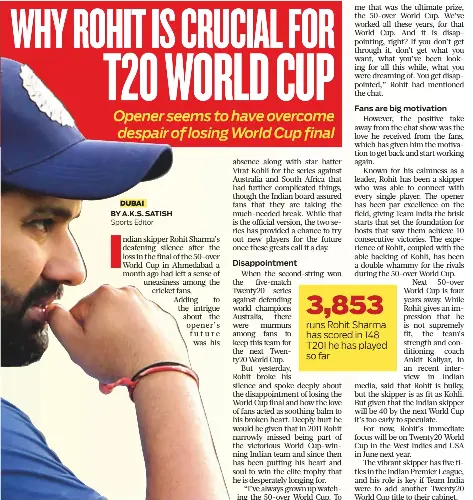 WHY ROHIT IS CRUCIAL FOR T20 WORLD CUP - PressReader