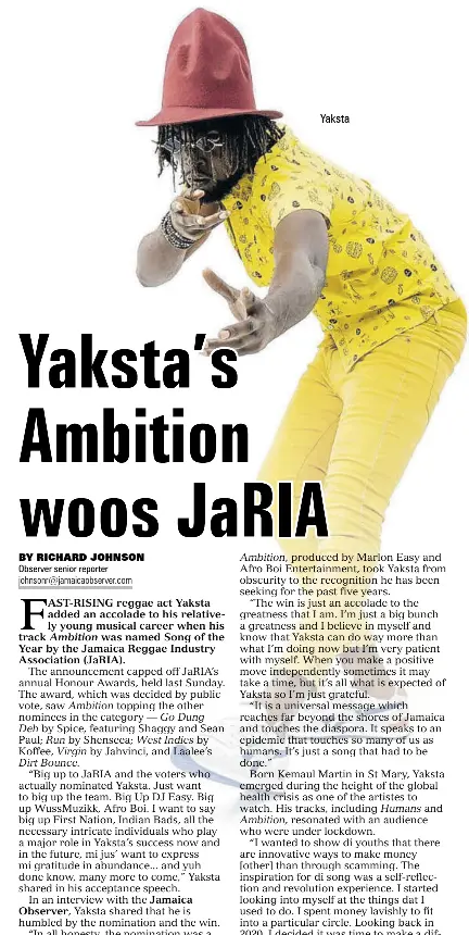 Yaksta’s Ambition woos JARIA - PressReader