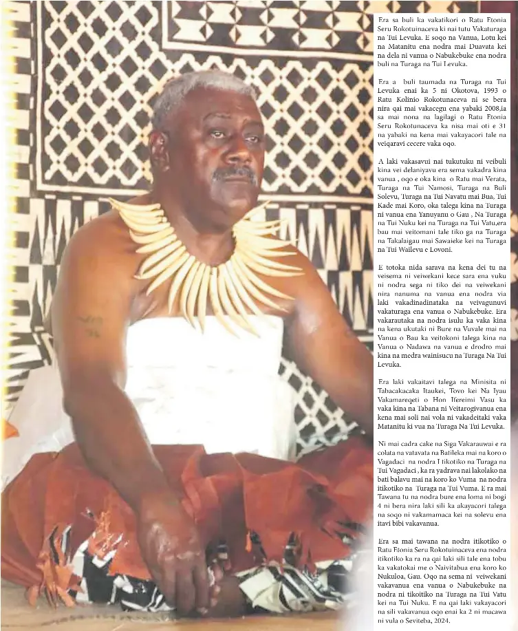 TAWANI TALE NAI TUTU NI TUI LEVUKA NI OTI E 16 NA YABAKI - PressReader