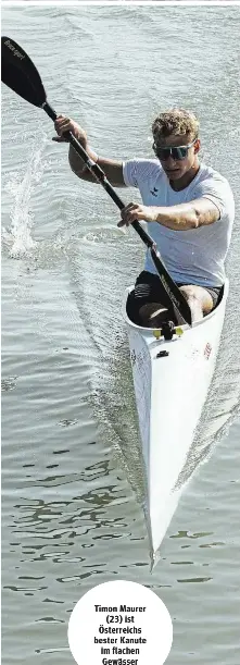 Der Mann, der mit 185 Puls durch das Wasser pflügt Kanufahren ...