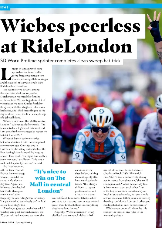 Wiebes peerless at R idelondon - PressReader