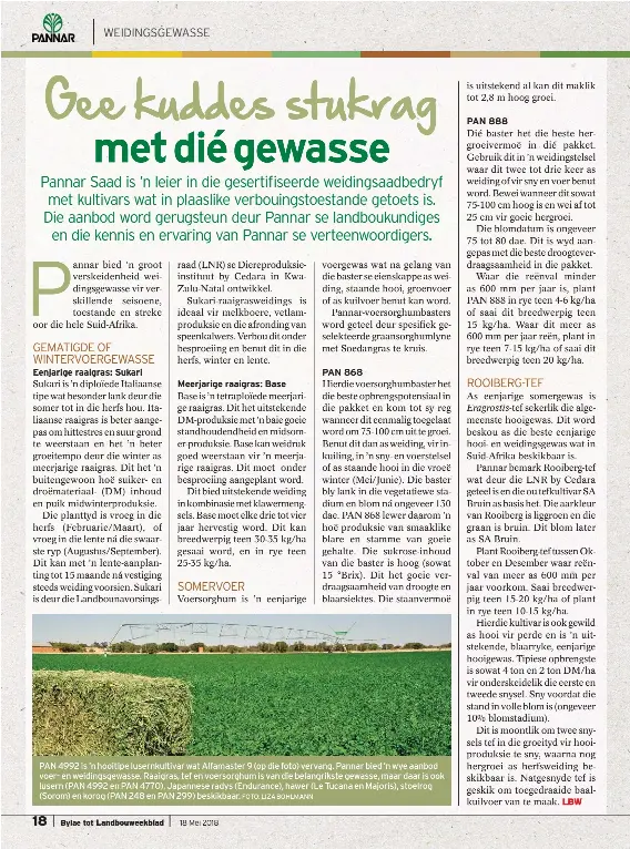 Gee kuddes stukrag met die gewasse - PressReader