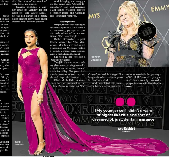 Emmys fashion: Red, black and purple all the rage - PressReader