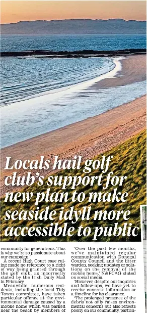 A practical proposal to offer new access to Donegal beach - PressReader