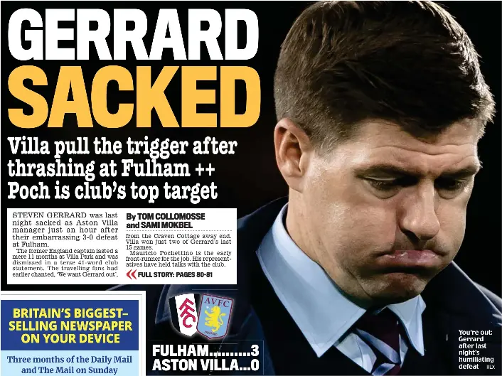 GERRARD SACKED - PressReader