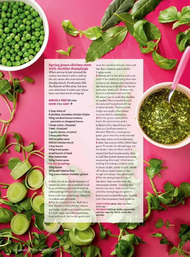 Spring green chicken stew with cheddar dumplings - PressReader