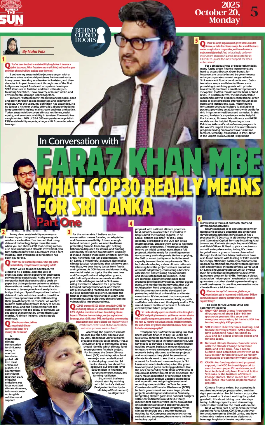 FARAZ KHAN MBE WHAT COP30 REALLY MEANS FOR SRI LANKA - PressReader