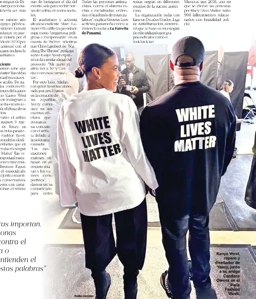 La polémica que causaron las ‘vidas blancas’ para Kanye West - PressReader