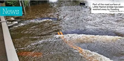 Flooding causes road surface to wash away - PressReader