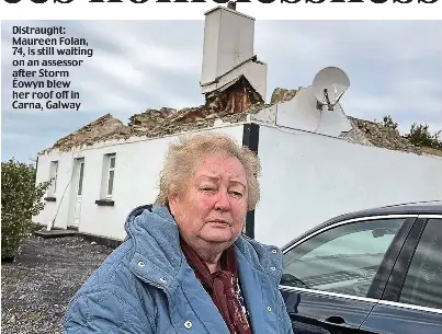 Pensioner whose roof blew off in Éowyn says she faces homelessne­ss ...