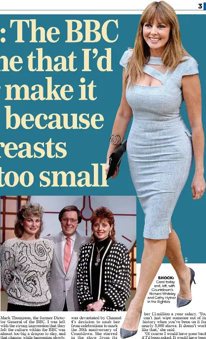 Carol: The BBC told me that I’d never make it in TV because my breasts ...