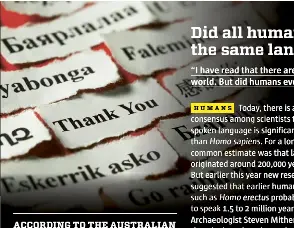 Did all humans once speak the same language? - PressReader