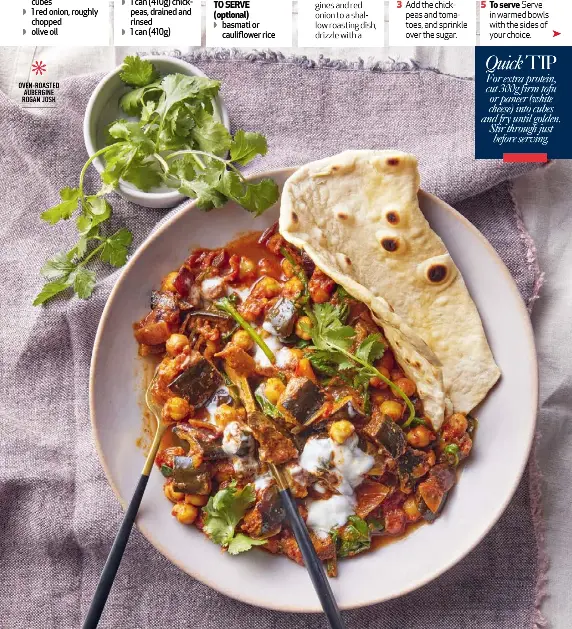 Oven-roasted AUBERGINE ROGAN JOSH - PressReader