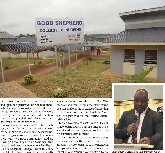 Govt plans to upgrade Good Shepherd College into University - PressReader
