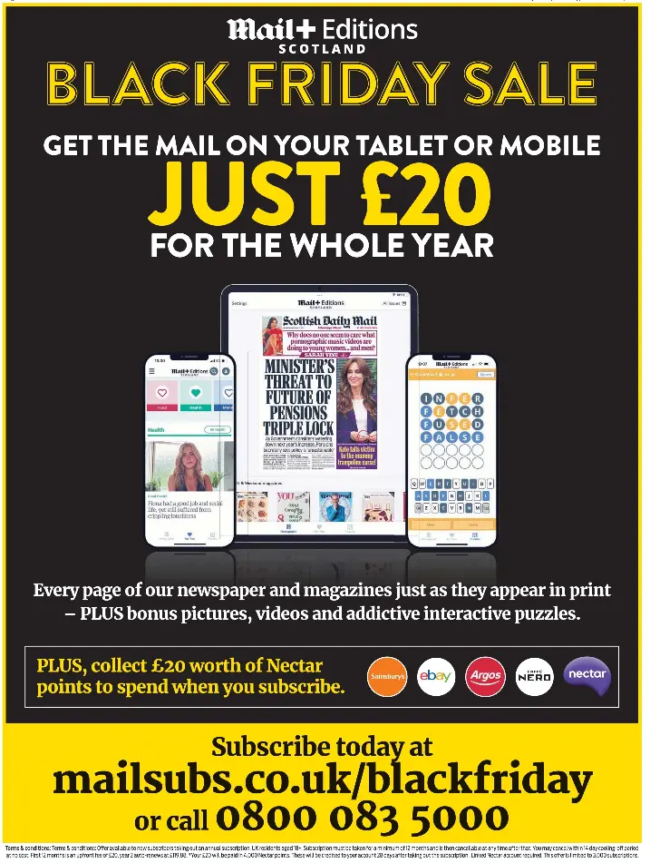 GET THE MAIL ON YOUR MOBILE OR TABLET FOR JUST £20* FOR A WHOLE YEAR ...