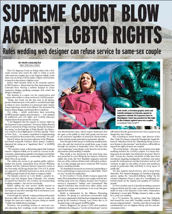 Supreme Court Blow Against Lgbtq Rights Pressreader