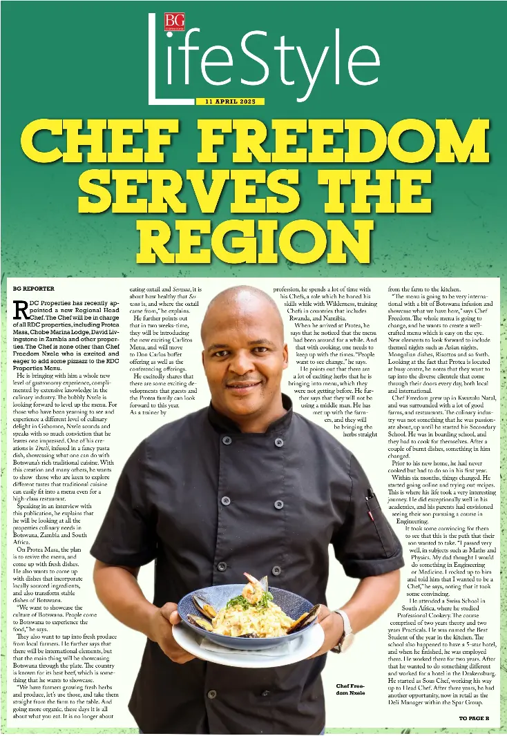 CHEF FREEDOM SERVES THE REGION - PressReader