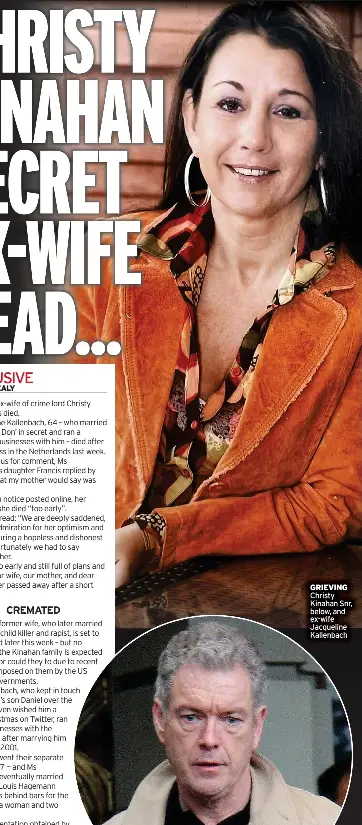 CHRISTY KINAHAN SECRET EX-WIFE DEAD... - PressReader