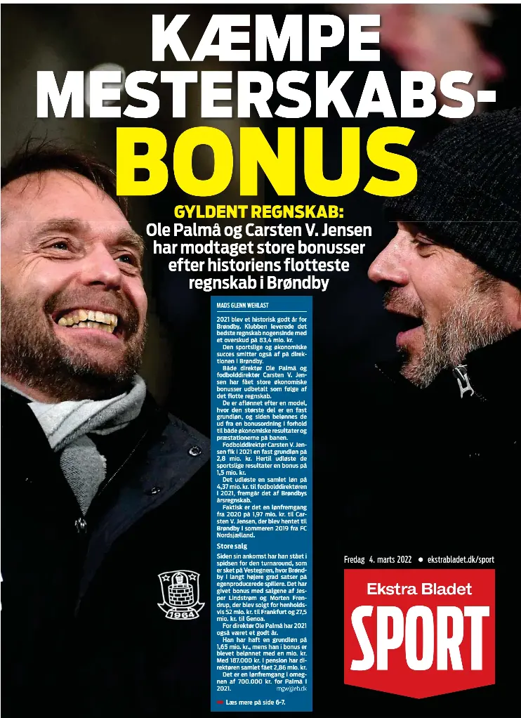 KAEMPE MESTERSKAB­SBONUS - PressReader