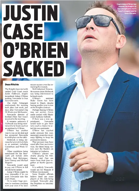 JUSTIN CASE O’BRIEN SACKED - PressReader