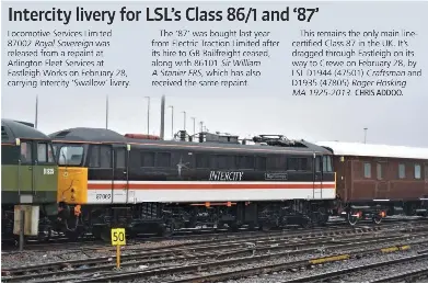 Intercity livery for LSL’s Class 86/1 and ‘87’ - PressReader