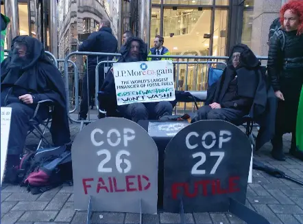 Climate activists target bank on eve of COP27 - PressReader