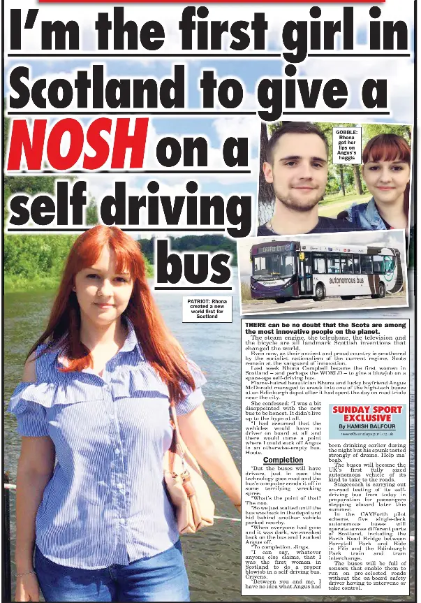I’m the first girl in Scotland to give a NOSH on a self driving bus ...