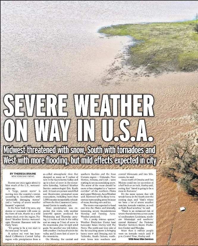 SEVERE WEATHER ON WAY IN U.S.A. - PressReader