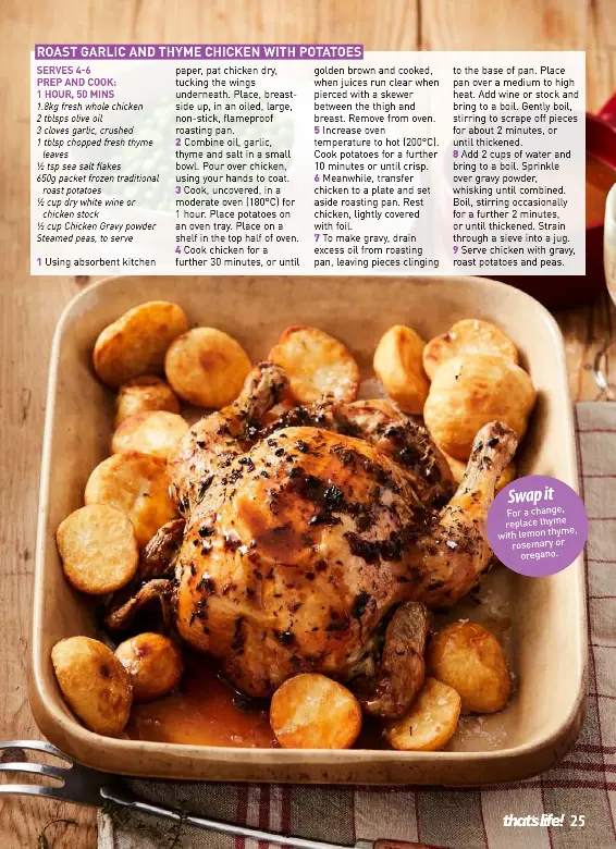 ROAST GARLIC AND THYME CHICKEN WITH POTATOES - PressReader